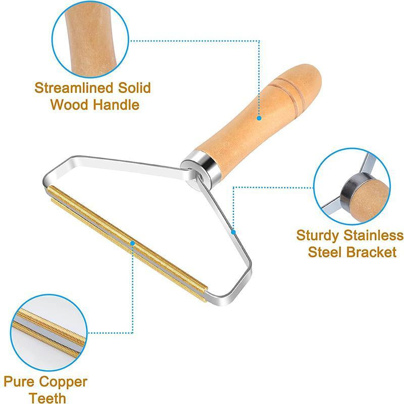 Reusable Pet Hair Remover: Wooden Handle Lint Tool – The Place To Find ...